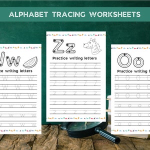 58 Printable Preschool Alphabet & Numbers Tracing Worksheets | Tracing ...