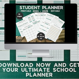 Printable Editable High School Planner 2024 2025, College Study Planner ...