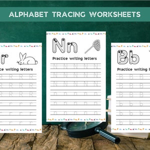 58 Printable Preschool Alphabet & Numbers Tracing Worksheets | Tracing ...