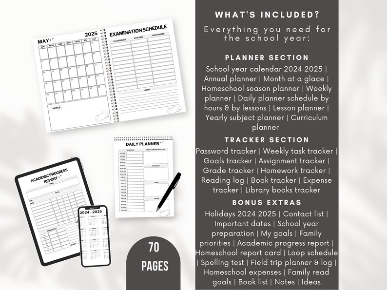 Homeschool Planner 2025 | Printable Homeschool Binder | Digital Lesson ...