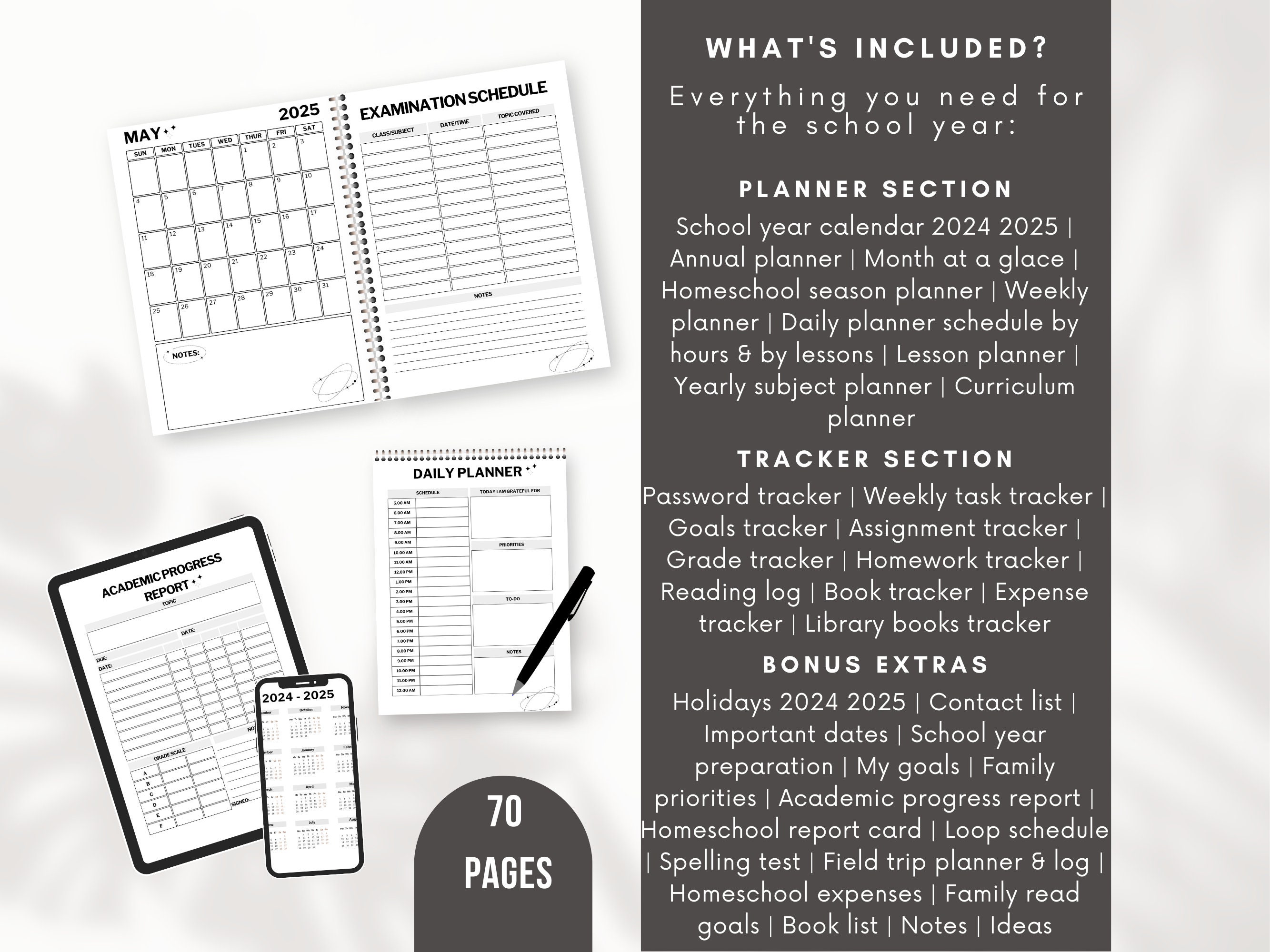 Homeschool Planner 2025 | Printable Homeschool Binder | Digital Lesson ...
