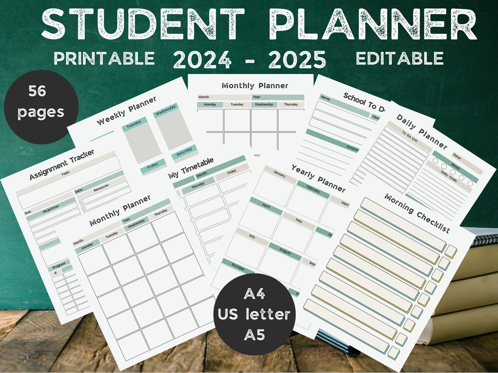 Printable Editable High School Planner 2024 2025, College Study Planner ...