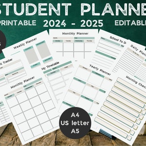 Printable Editable High School Planner 2024 2025, College Study Planner ...