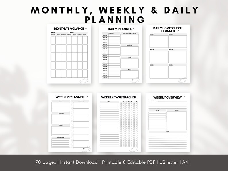 Homeschool Planner 2025 | Printable Homeschool Binder | Digital Lesson ...