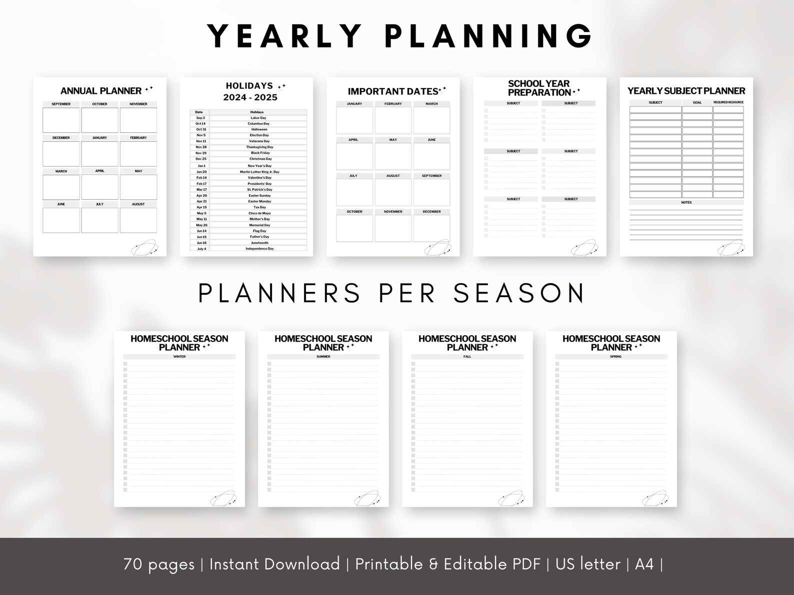 Homeschool Planner 2025 Printable Homeschool Binder Digital Lesson ...