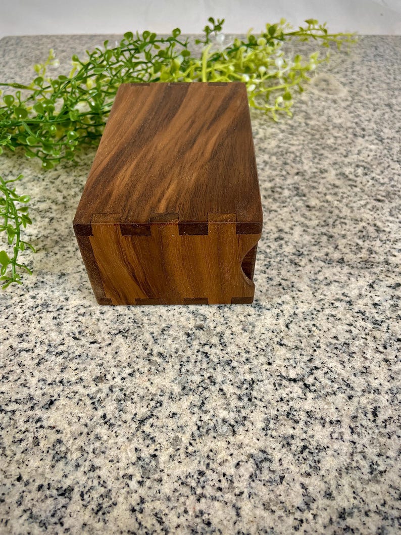 Salt Box With Solid Wood Drawer Made From Walnut. Holds 1/2 Cup of Salt ...