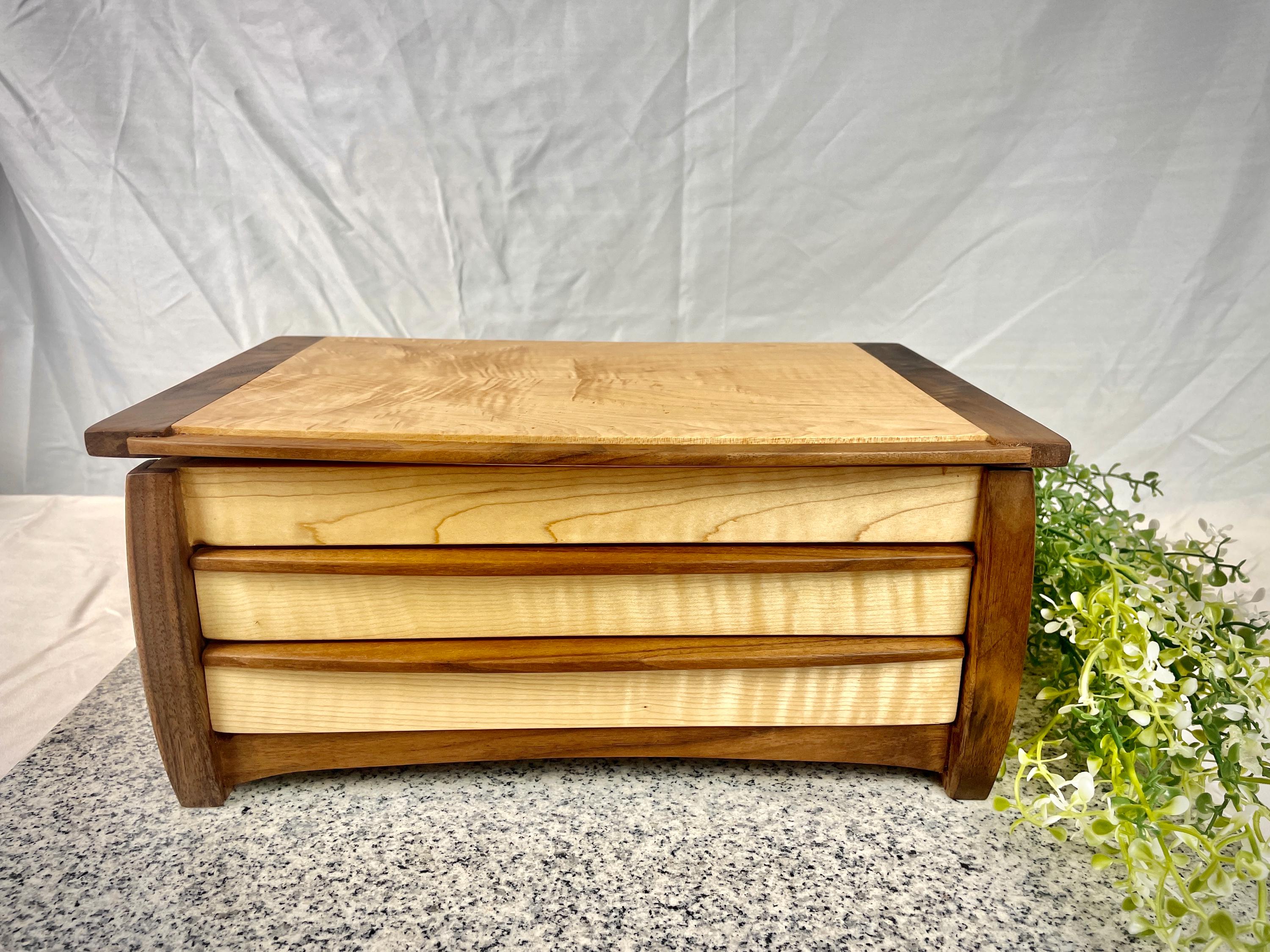 Hand Crafted Jewelry Box Made From Maple and Walnut - Etsy