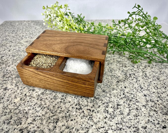 Salt Box With Solid Wood Drawer Made From Walnut. Also Called Salt ...