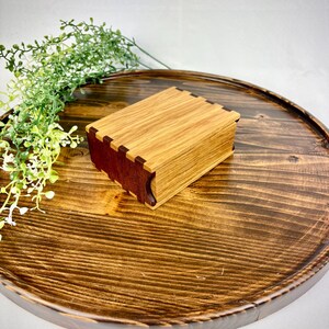 Handmade Oak and Mahogany Salt & Pepper Box – Dual Compartment Sliding ...