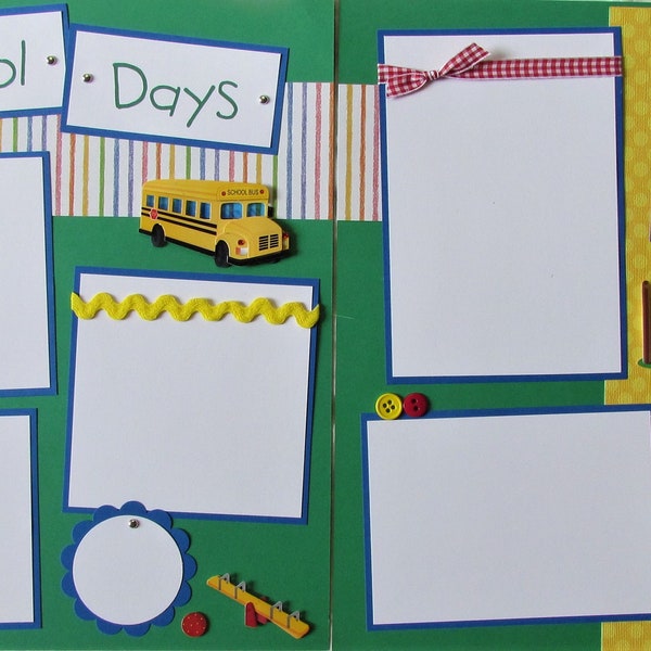 Premade School Scrapbook Pages Pages - Etsy