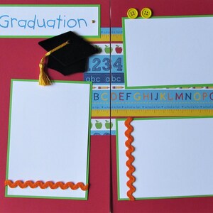 PRESCHOOL or KINDERGARTEN GRADUATION 12x12 Premade Scrapbook Pages ...