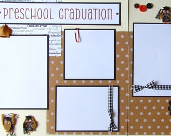 PRESCHOOL or KINDERGARTEN GRADUATION 12x12 Premade Scrapbook Pages ...