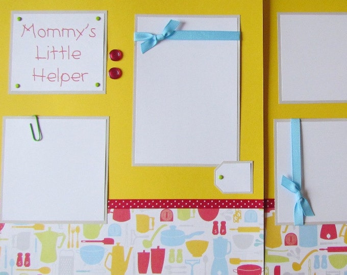 COOKING 12x12 Premade Scrapbook Pages - Mommy's Little Helper - Love ...