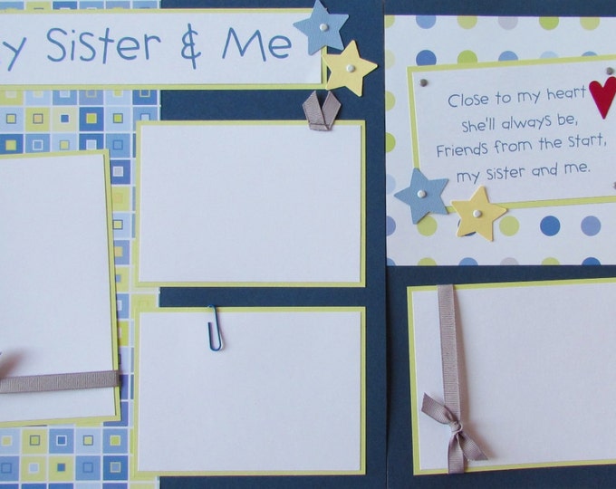 Premade 12x12 Scrapbook Pages Brother and Sister Layout - Etsy