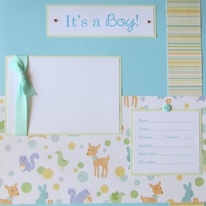 12x12 Premade Scrapbook Layout Page -baby Girl or BOY - IT'S A GIRL ...