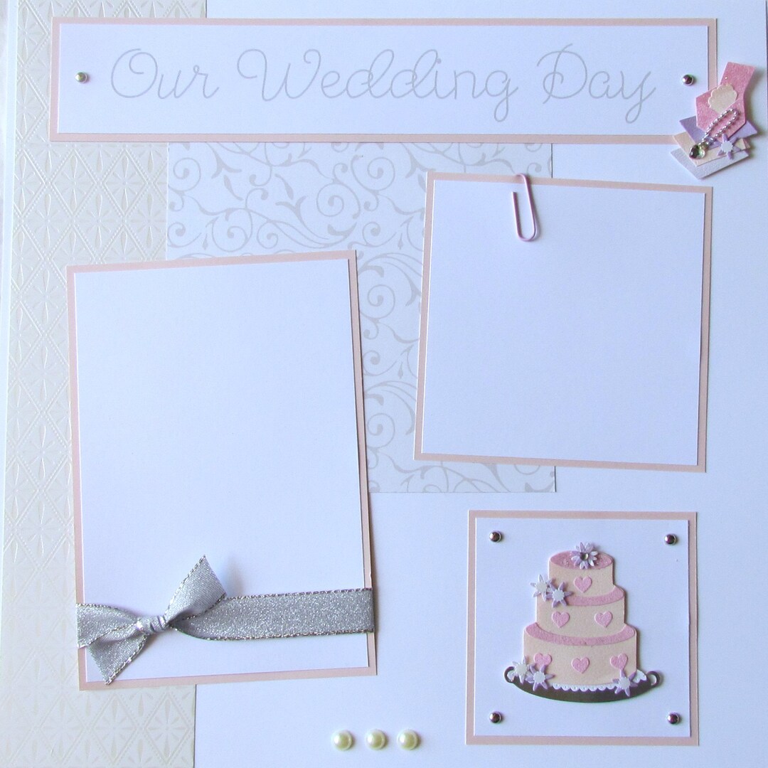 OUR WEDDING DAY Premade 12x12 Scrapbook Pages - Love Wedding Layout ...