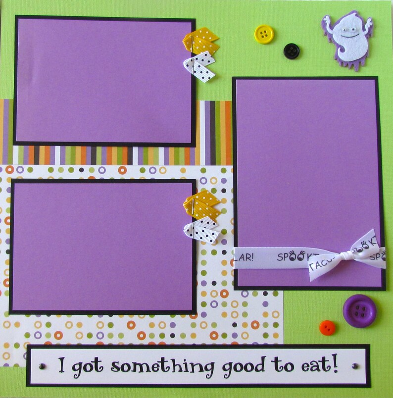 Halloween 12x12 Premade Scrapbook Pages - TRICK OR TREAT Layout ...