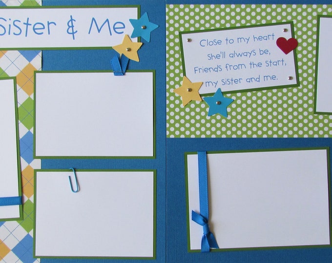 Premade 12x12 Scrapbook Pages -- Brother and Sister Layout -- MY SISTER ...