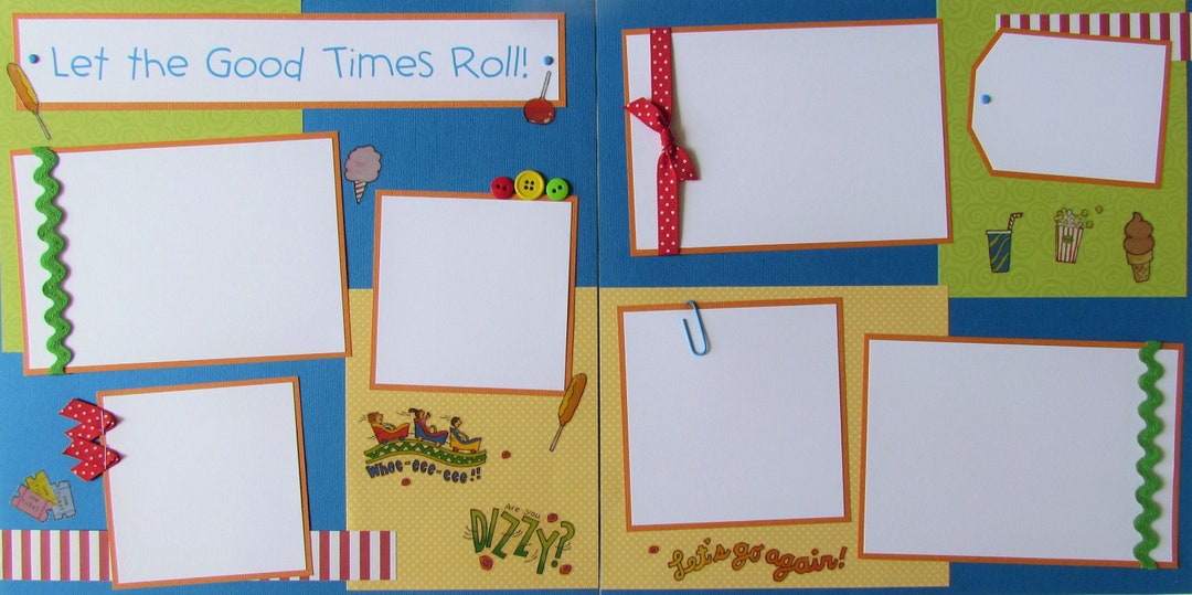 Let the GOOD TIMES Roll 12x12 Premade Scrapbook Pages - Etsy