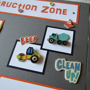 12x12 Premade Scrapbook Pages - CONSTRUCTION ZONE - Little Boys & Their ...