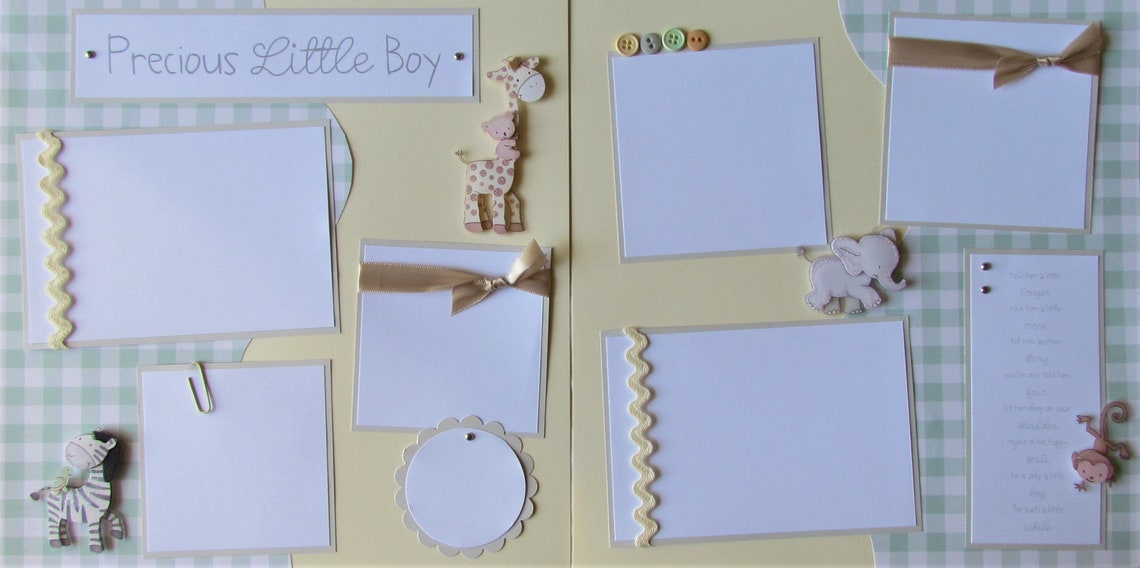 Baby Boy Premade 12x12 Scrapbook Pages PRECIOUS LITTLE BOY | Etsy