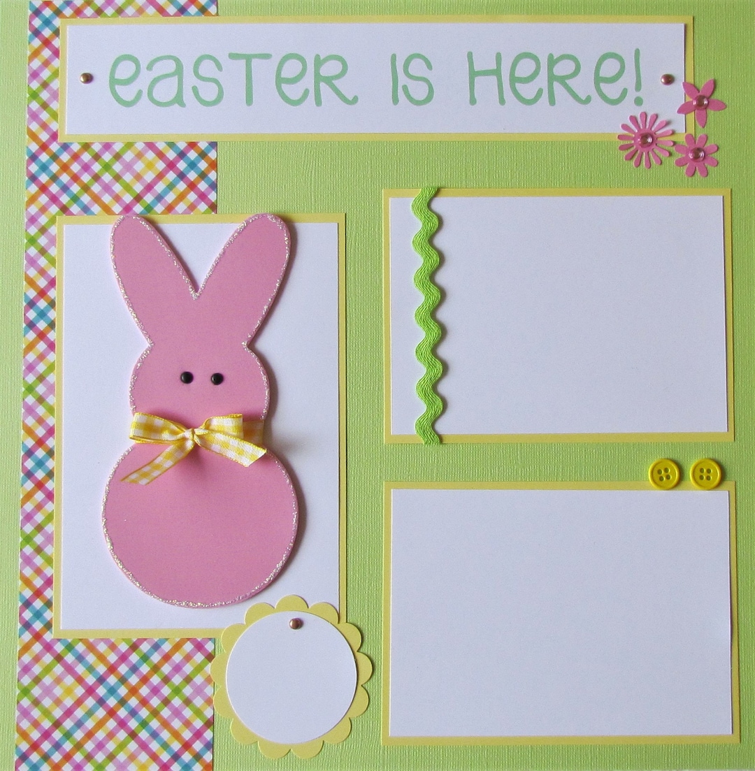 EASTER IS HERE 12x12 Premade Scrapbook Pages, Easter Layout, Spring ...