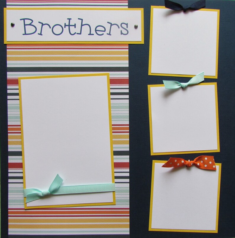 BROTHERS 12x12 Premade Scrapbook Pages Boys Layout Brothers Are Forever ...
