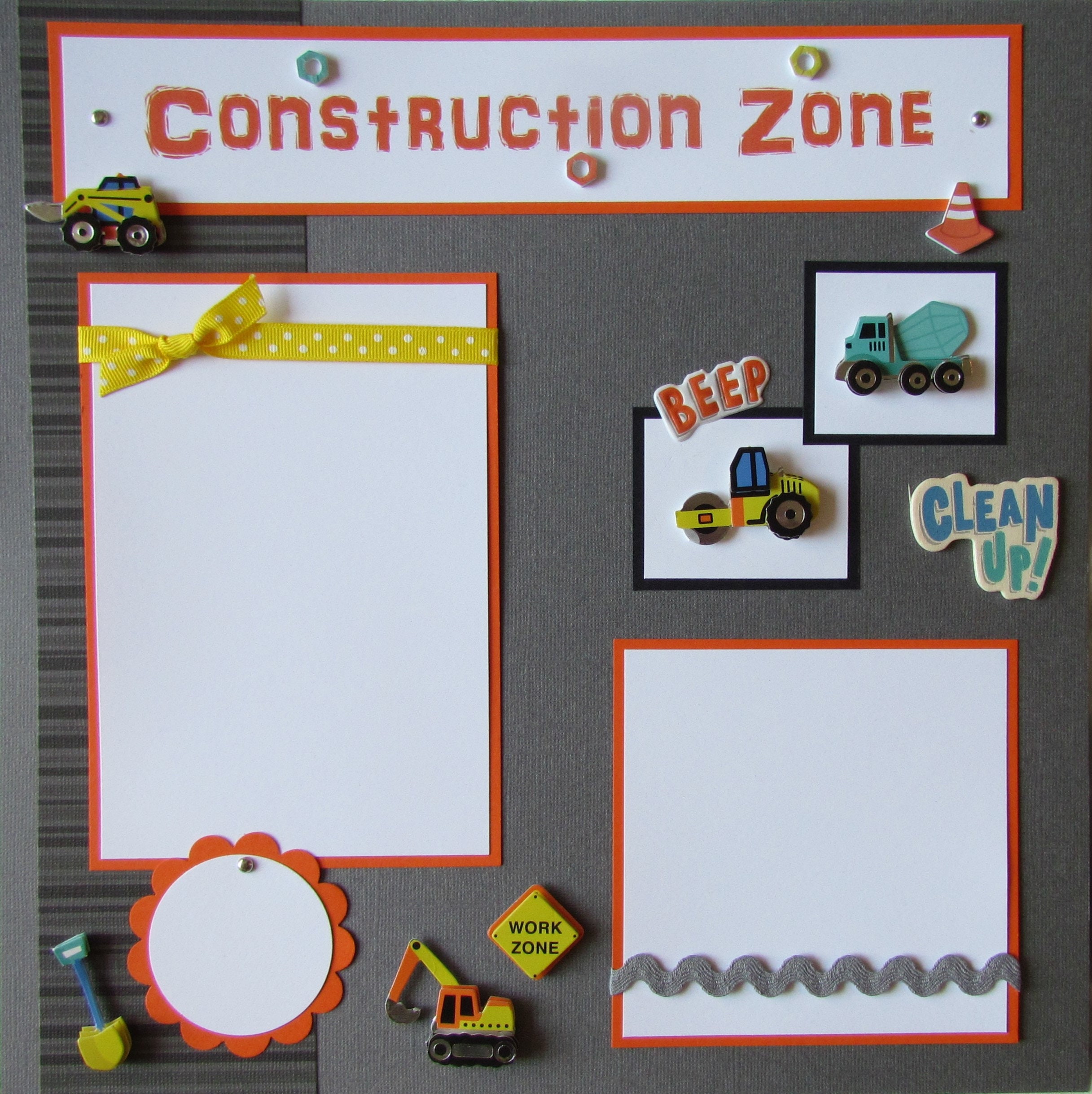 12x12 Premade Scrapbook Pages CONSTRUCTION ZONE Little - Etsy