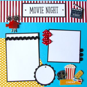 MOVIE NIGHT 12x12 Premade Scrapbook Pages - Boy or Girl Scrapbook ...