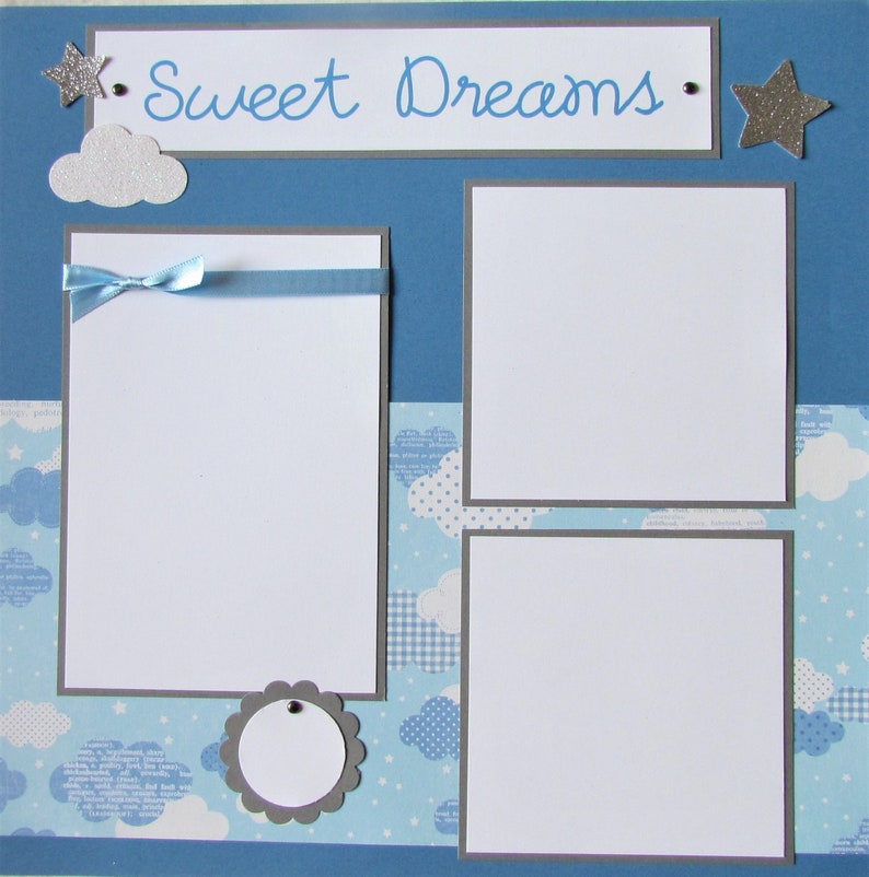 Baby Boy Scrapbook Pages - 12x12 Layout -- SWEET DREAMS Little ONE ...