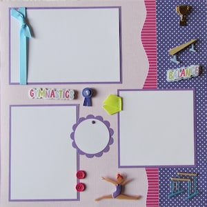 12x12 Premade Scrapbook Pages - I LOVE GYMNASTICS - Sports Layout, Girl ...