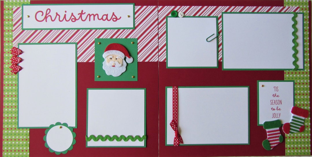 CHRISTMAS 12x12 Premade Scrapbook Pages - Family Scrapbooking Layout ...