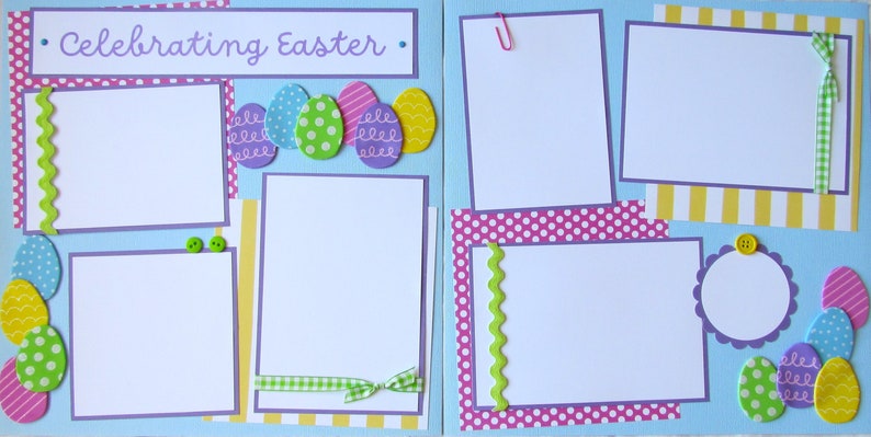 CELEBRATING EASTER 12x12 Premade Scrapbook Pages Spring Scrapbooking ...