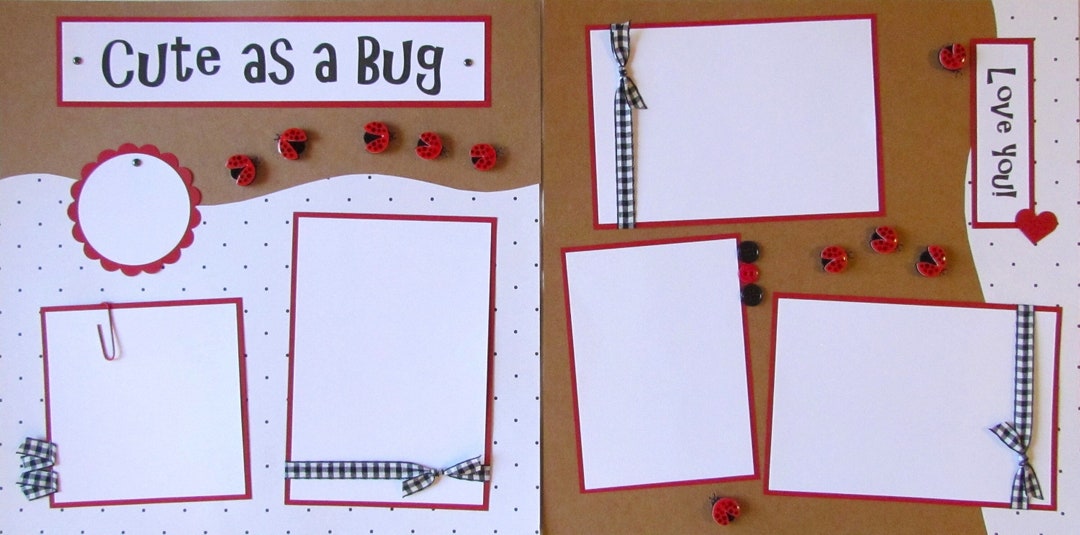 12x12 Premade Scrapbook Pages -- CUTE AS A BUG Layout -- Ladybug ...