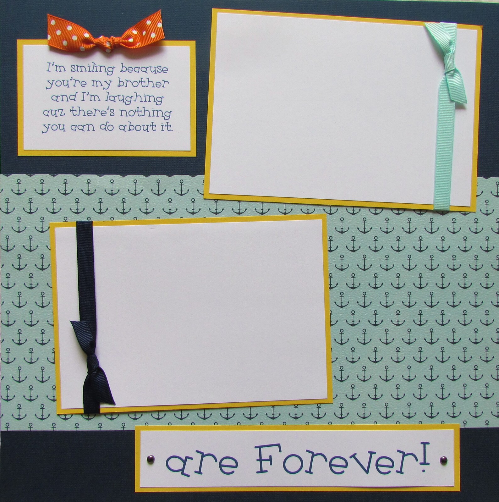 BROTHERS 12x12 Premade Scrapbook Pages Boys Layout Brothers Are Forever ...