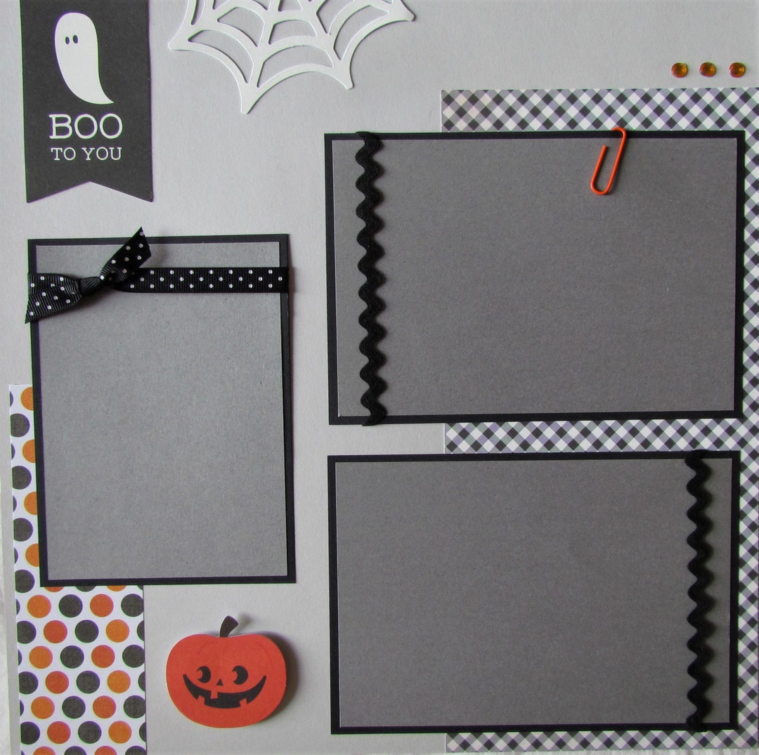 HALLOWEEN 12x12 Scrapbook Pages - Trick or Treat Premade Scrapbooking ...