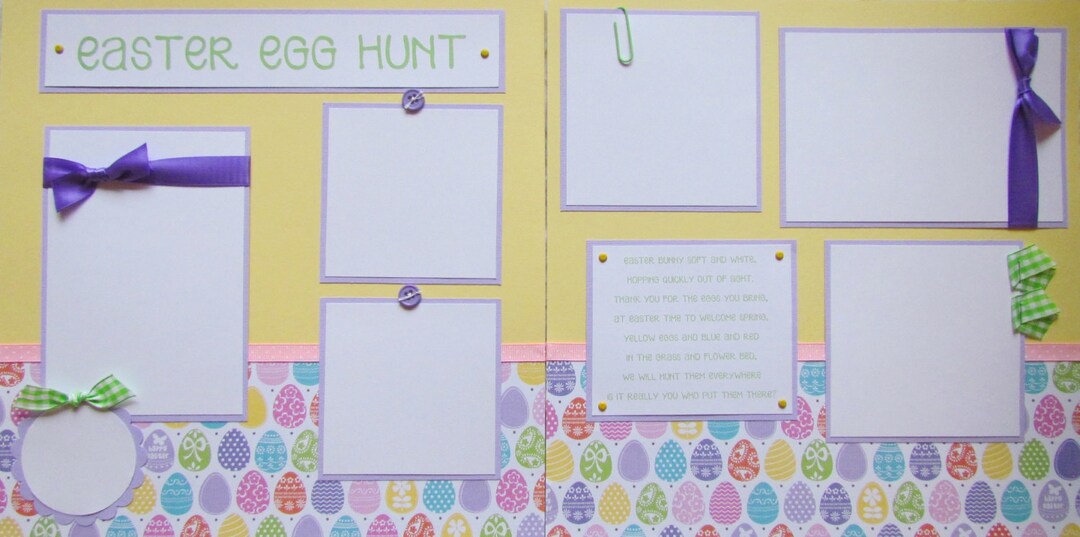 EASTER EGG HUNT 12x12 Premade Scrapbook Pages - Handmade Scrapbooking ...