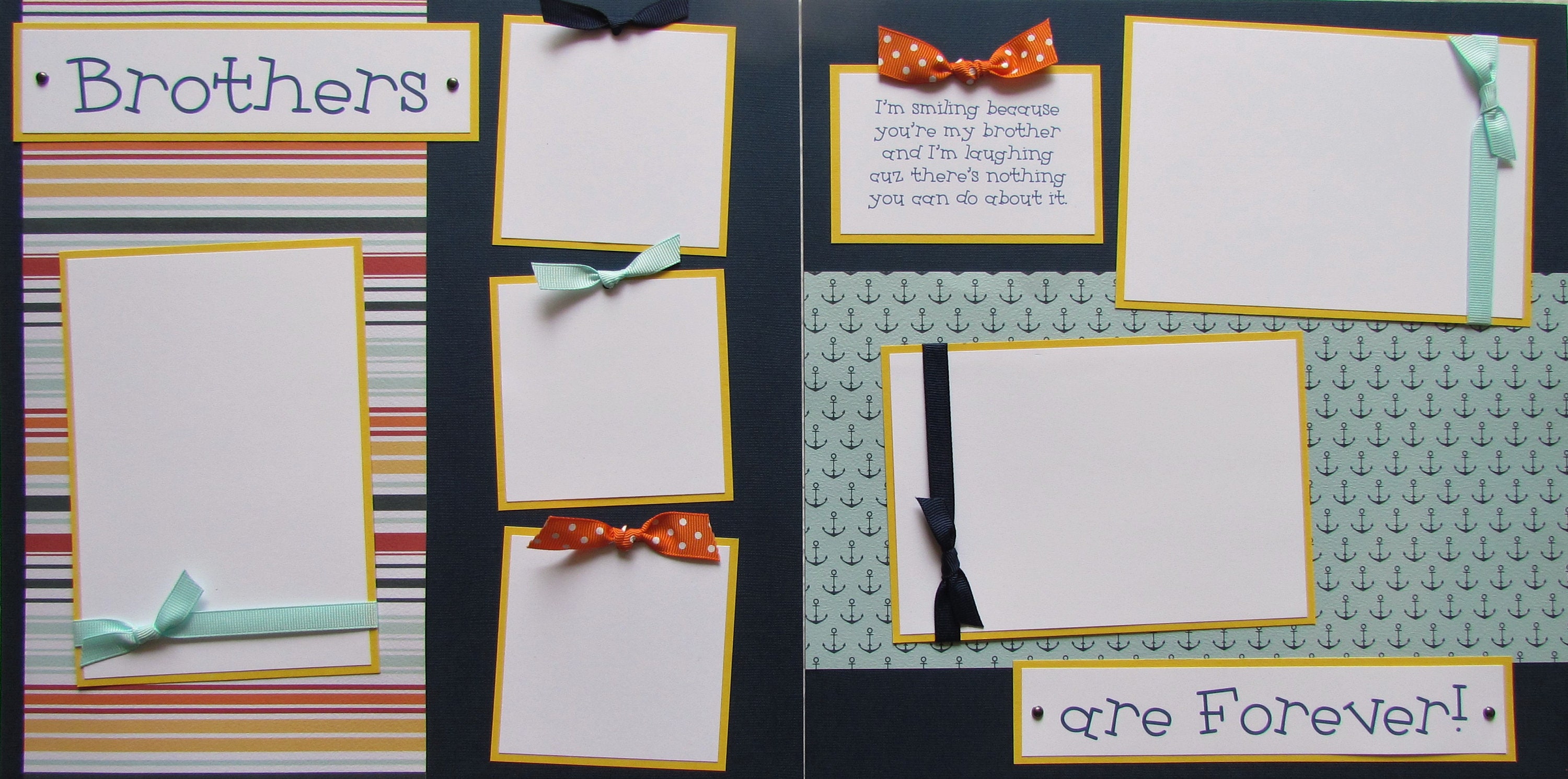 BROTHERS 12x12 Premade Scrapbook Pages Boys Layout Brothers Are Forever ...