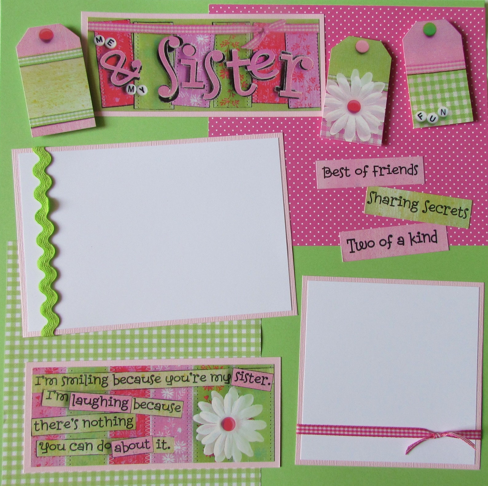 ME & MY SISTER 12x12 Premade Scrapbook Pages Sisters Layout - Etsy