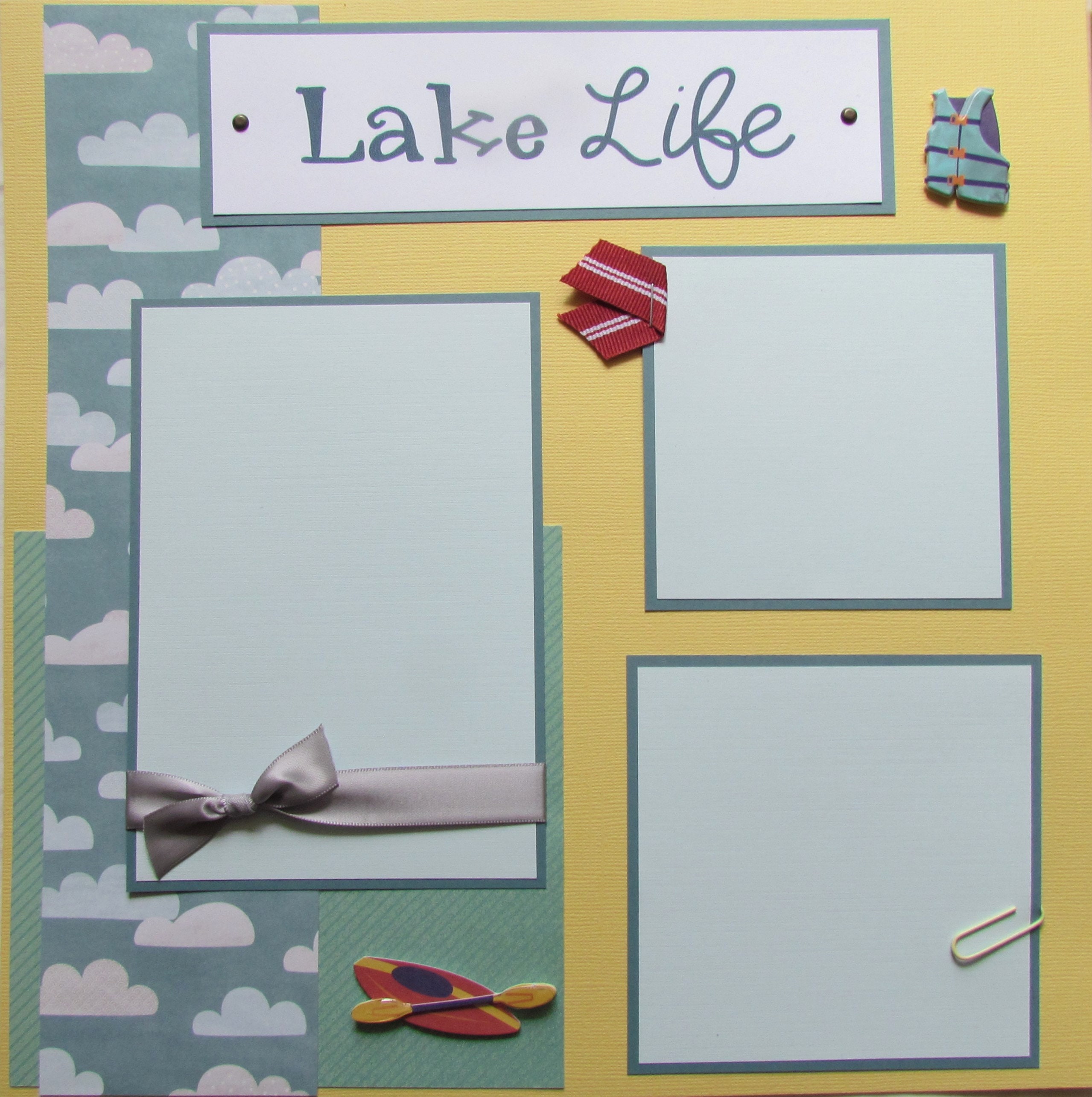 Scrapbooking Lake Day 12X12 DIY Scrapbook layout or Premade Kit Paper ...
