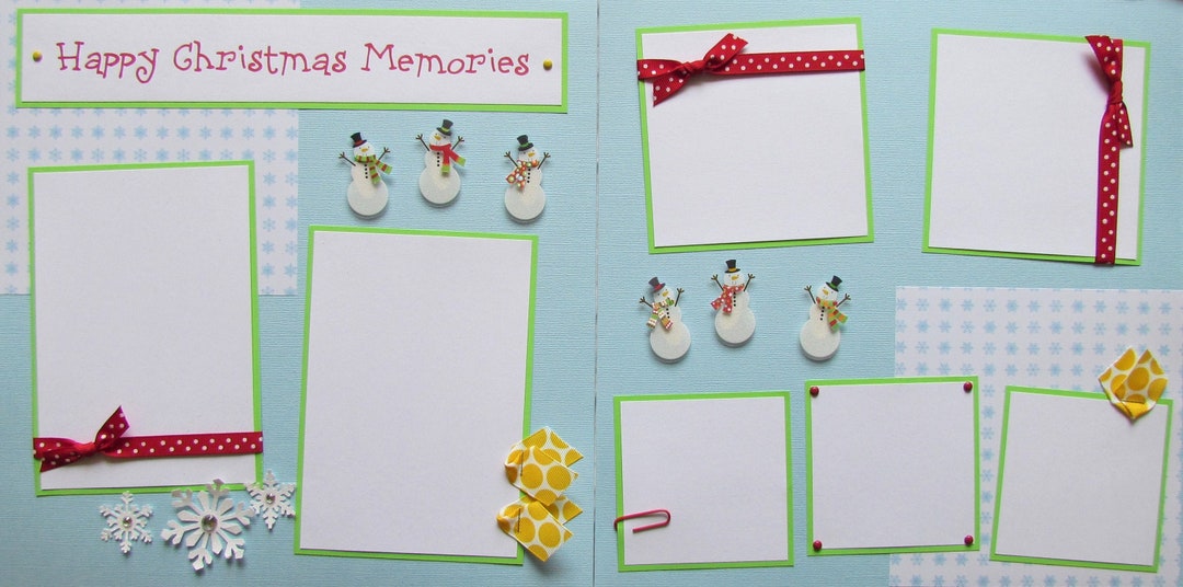 HAPPY CHRISTMAS MEMORIES 12x12 Premade Scrapbook Pages Holiday Layout ...