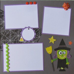 HAPPY HALLOWEEN Premade 12x12 Scrapbook Pages - Trick or Treat Layout ...