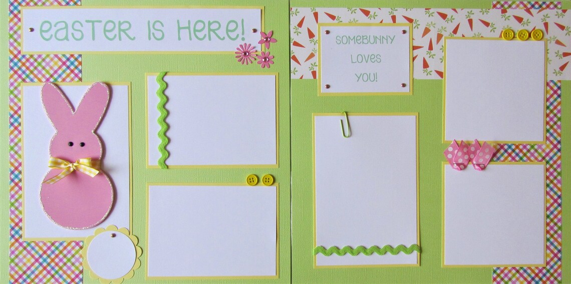 EASTER IS HERE 12x12 Premade Scrapbook Pages, Easter Layout, Spring ...