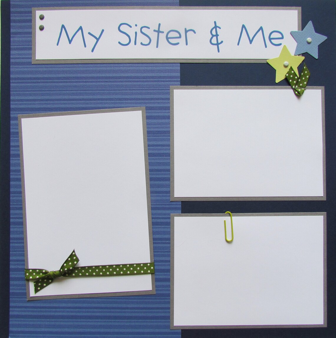 Premade 12x12 Scrapbook Pages Brother and Sister Layout | Etsy