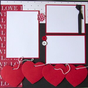 VALENTINE'S DAY 12x12 Scrapbook Pages - Love Premade Layout - Hearts ...