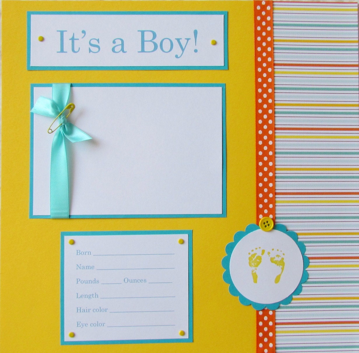 Premade BABY BOY 12x12 Scrapbook Pages Layouts FiRsT YeAr | Etsy