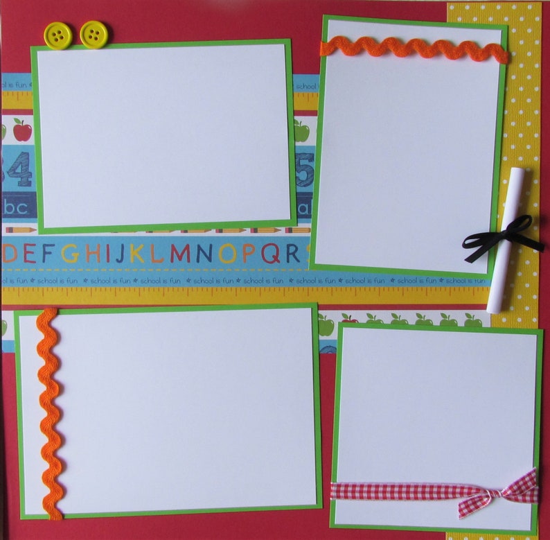 PRESCHOOL or KINDERGARTEN GRADUATION 12x12 Premade Scrapbook Pages ...