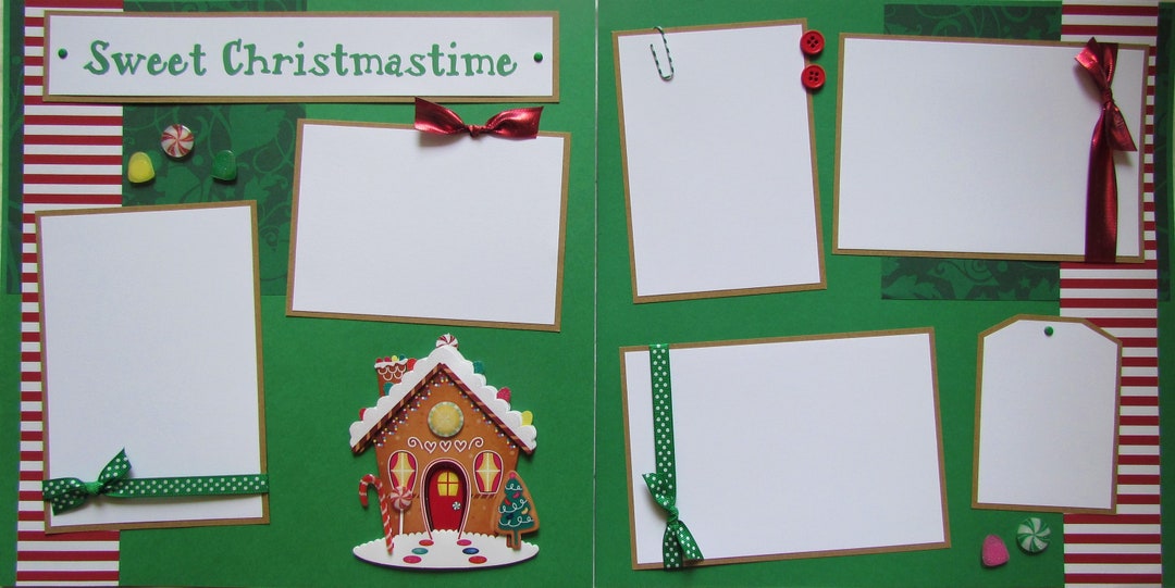 CHRISTMAS Premade 12x12 Scrapbook Pages -- Sweet Christmastime -- Boy ...