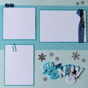 SNOW DAY 12x12 Premade Scrapbook Pages Winter Scrapbook Layout Let It ...