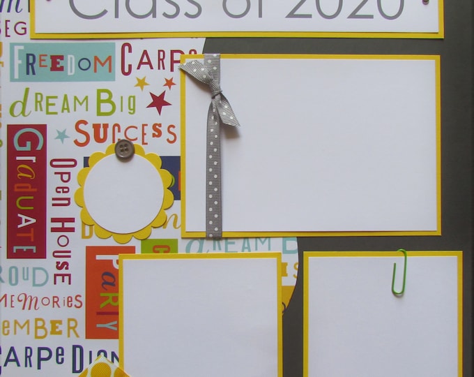PRESCHOOL or KINDERGARTEN GRADUATION 12x12 Premade Scrapbook Pages ...